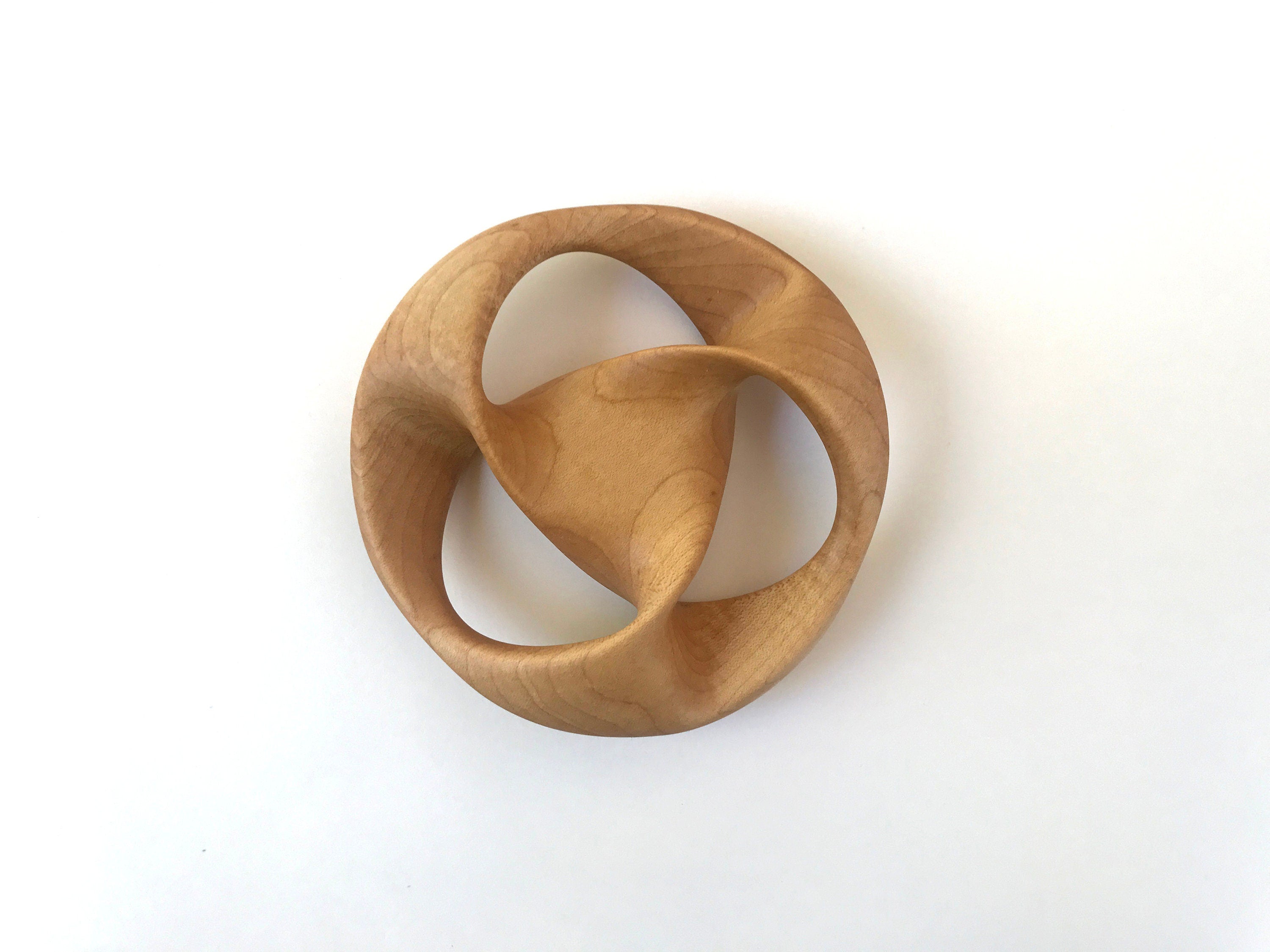 Triquetra Mobius Strip-like Wooden Sculpture, Maple Wood, 5" – Wooden ...